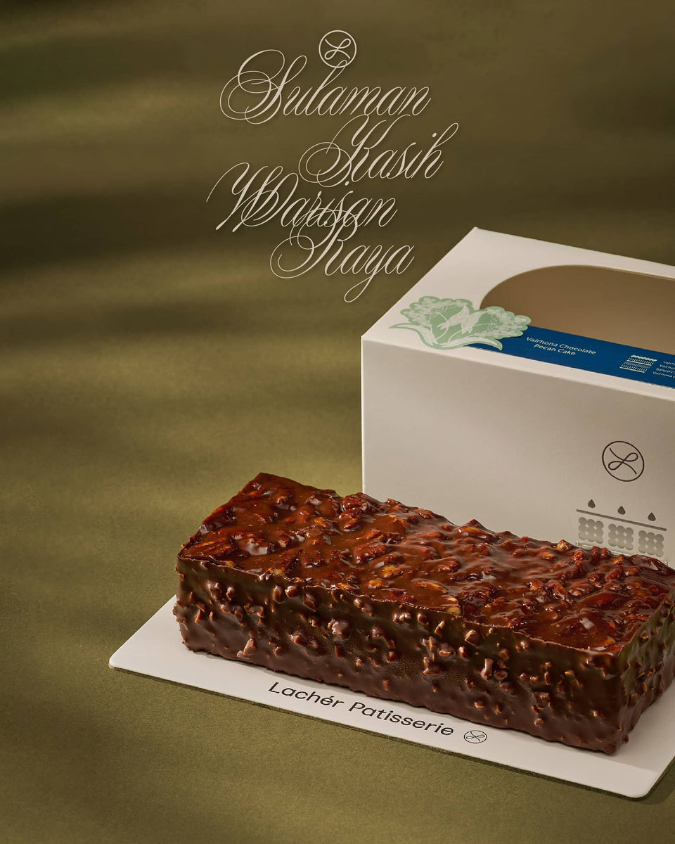 2025 Kek Raya — Valrhona Chocolate Pecan Cake – Lacher Patisserie