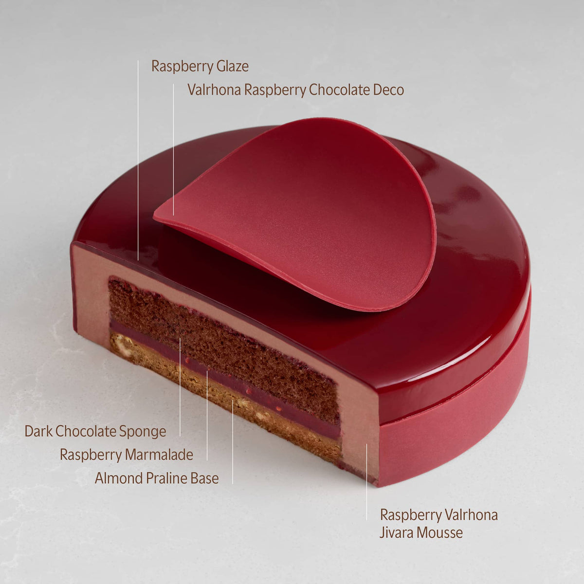 Raspberry Valrhona Jivara Mousse Cake – Lacher Patisserie